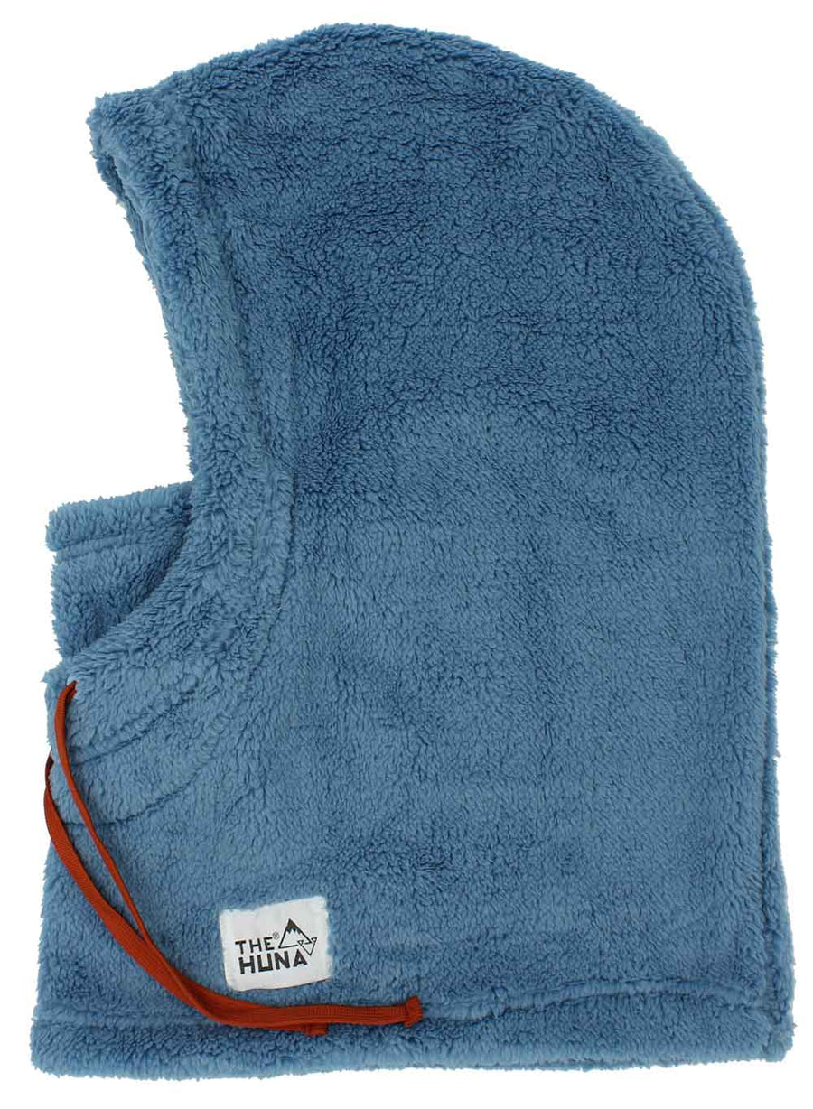 Blue with Brown String - Fuzzy Fleece Helmet Hoodie – TheHuna