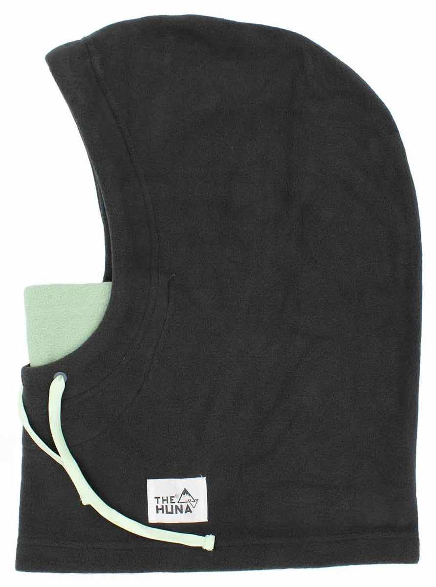 Grey with Mint Mouth & Mint Strings - Normal Fleece Helmet Hoodie – TheHuna